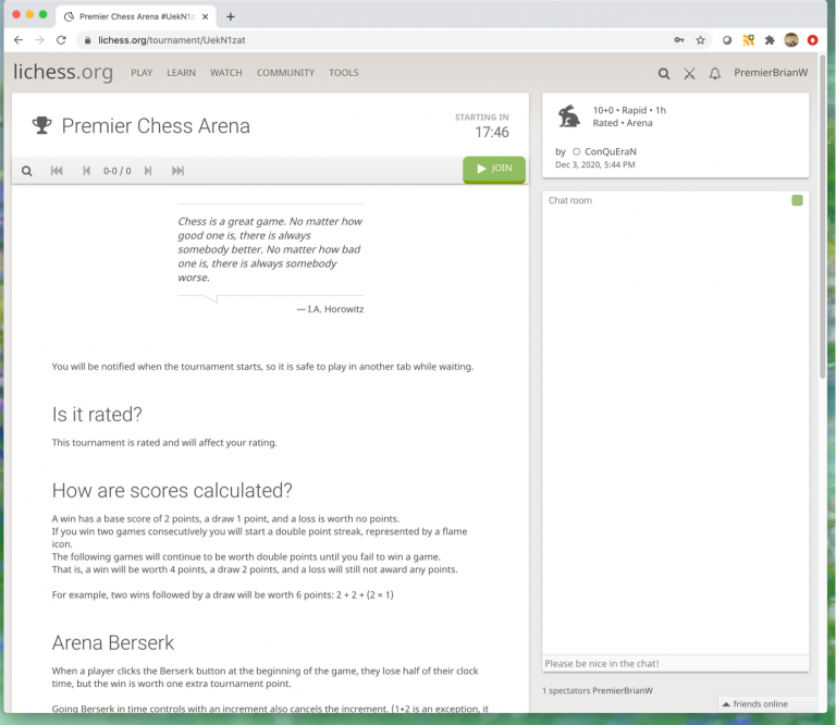 How to Log into a Lichess.org Tournament | Premier Chess